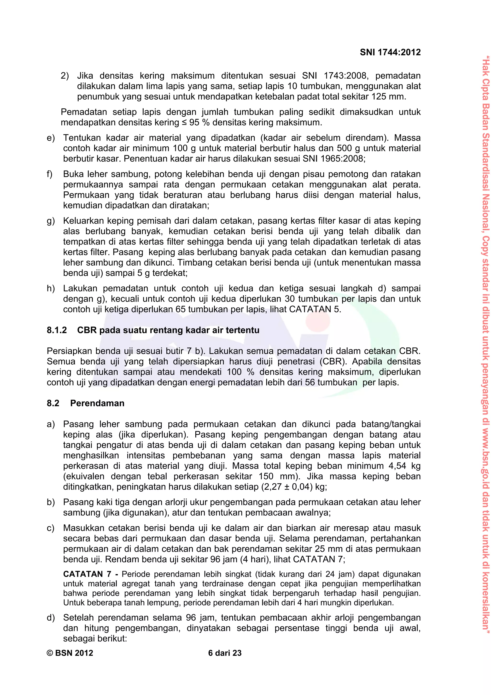 Metode uji cbr laboratorium | PDF