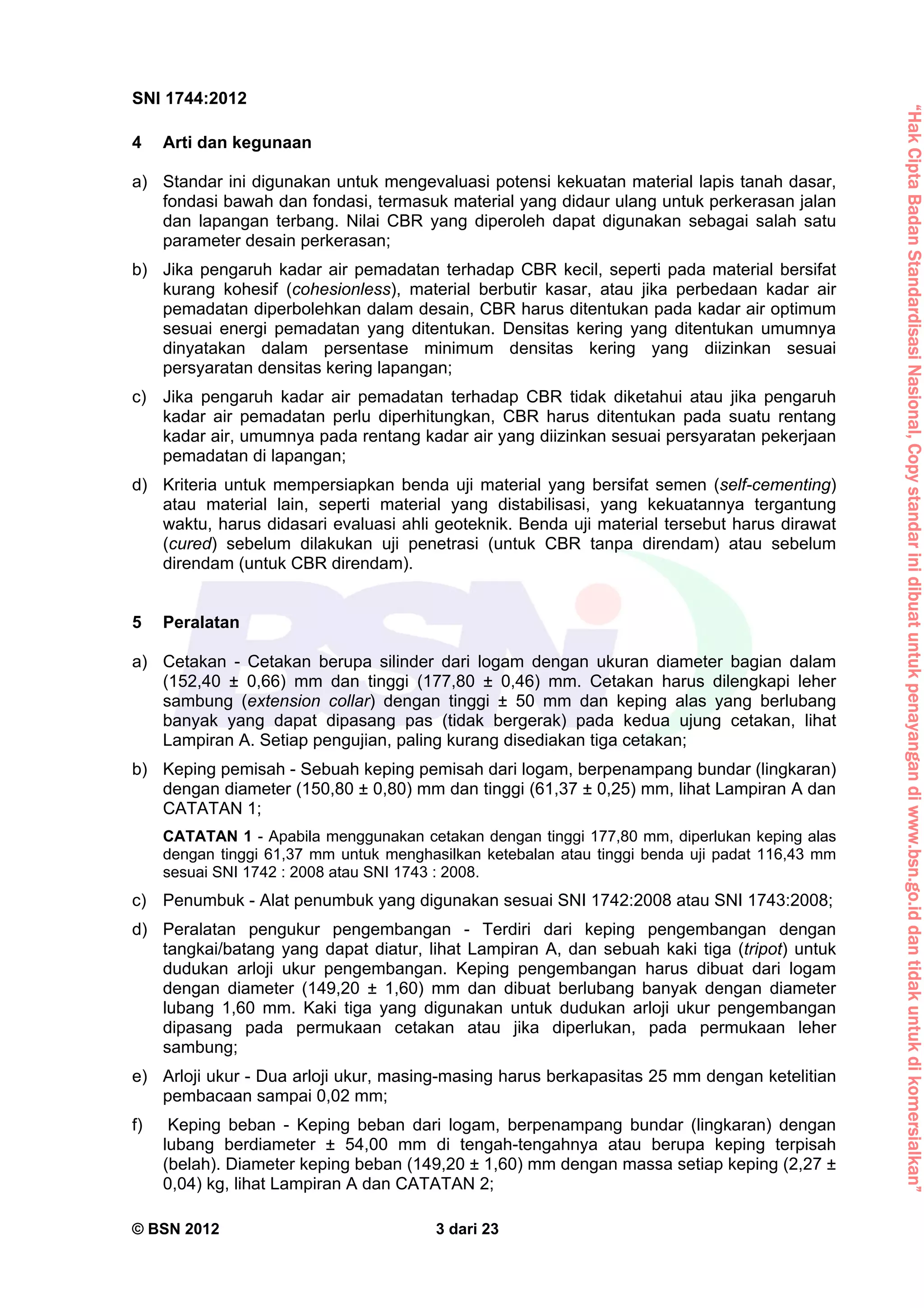 Metode uji cbr laboratorium | PDF