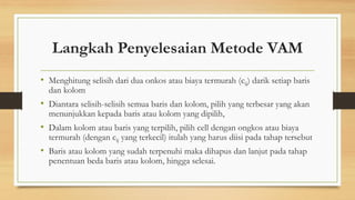 Metode VAM Kelompok 2 program linear.pdf