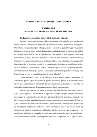Metodica predarii stiintelor economice | PDF