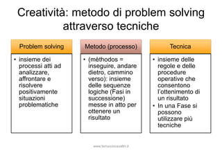 Metodi strutturati di problem solving creativio | PPT