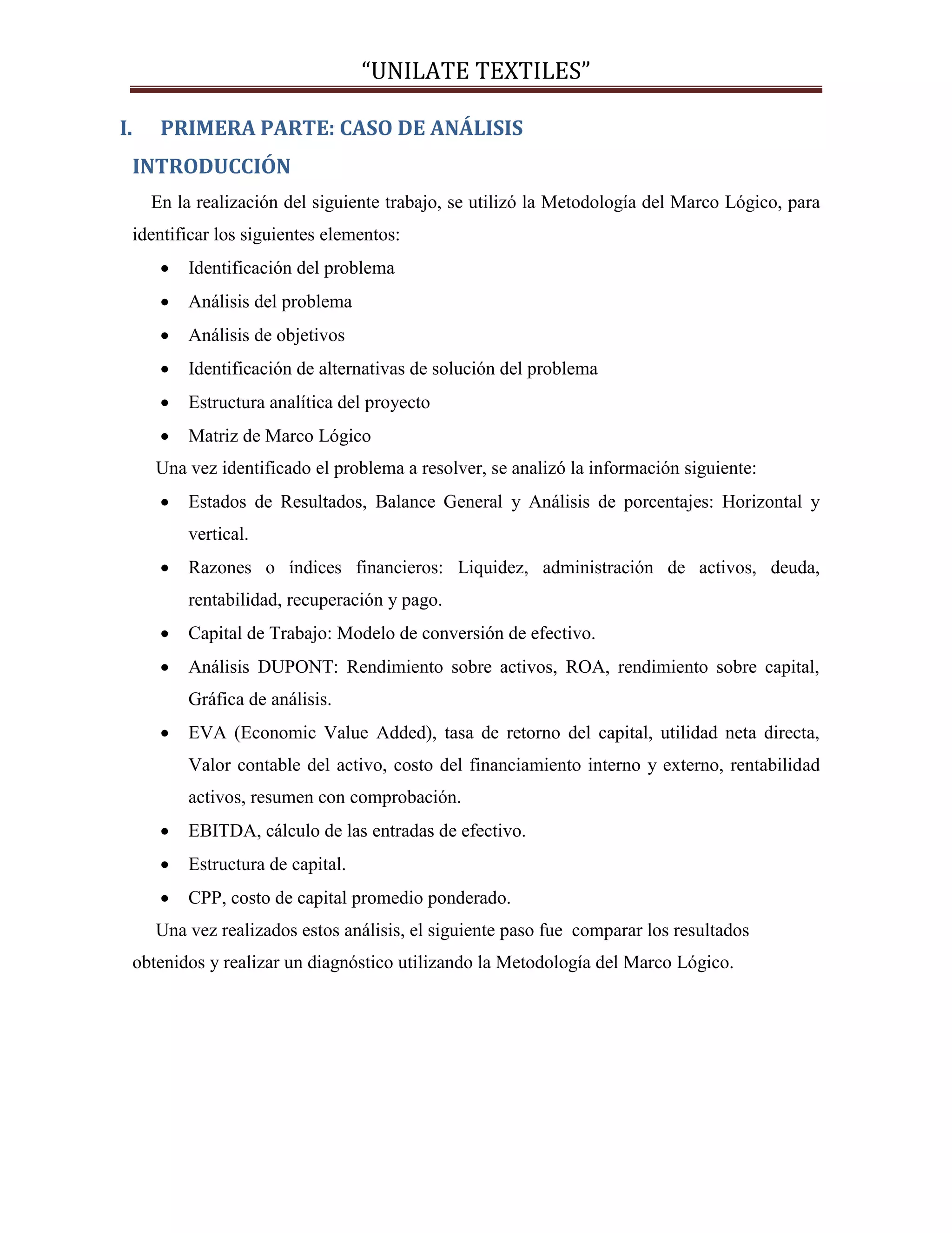 Metodo de caso lógico unilate textiles | PDF