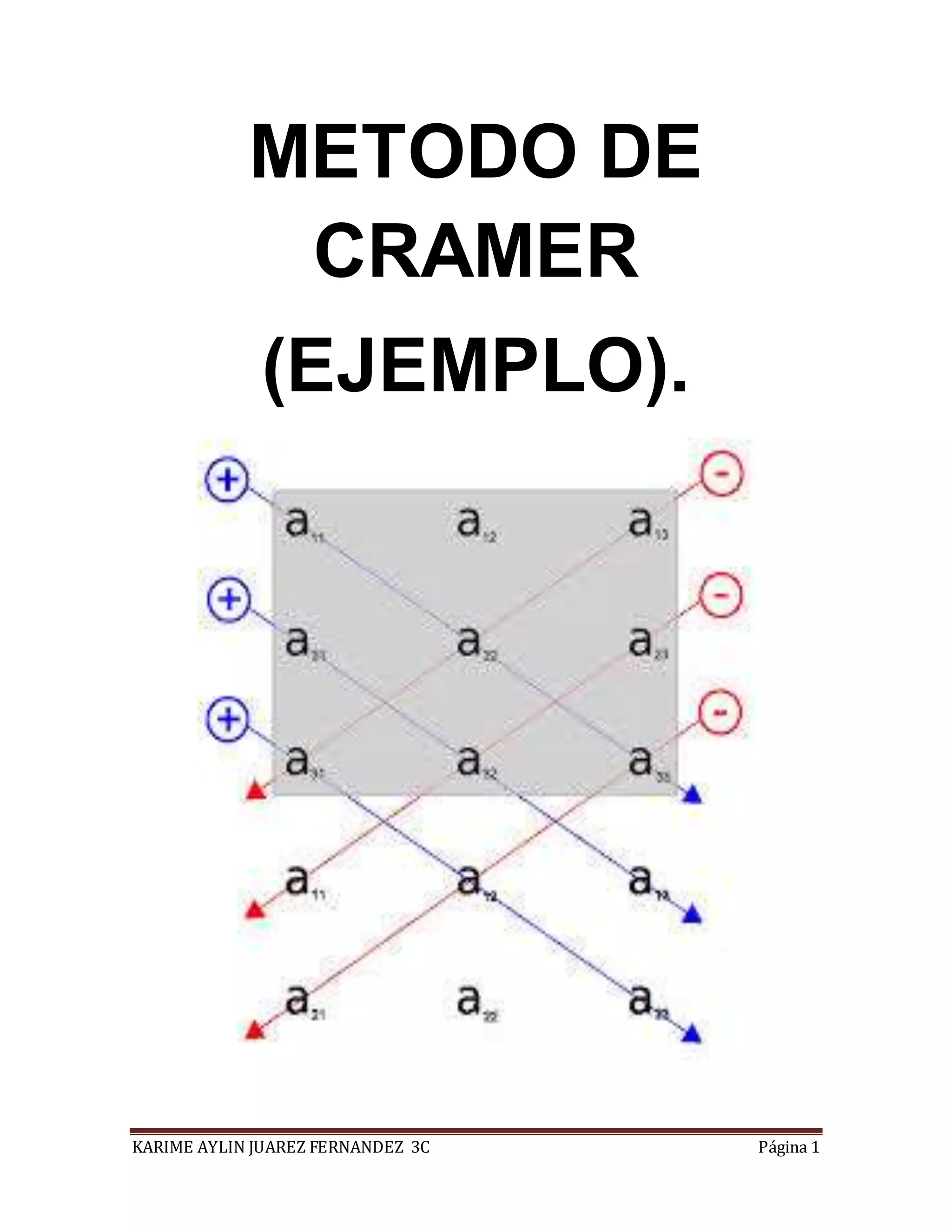 METODO DE CRAMER EJEMPLOS | DOCX