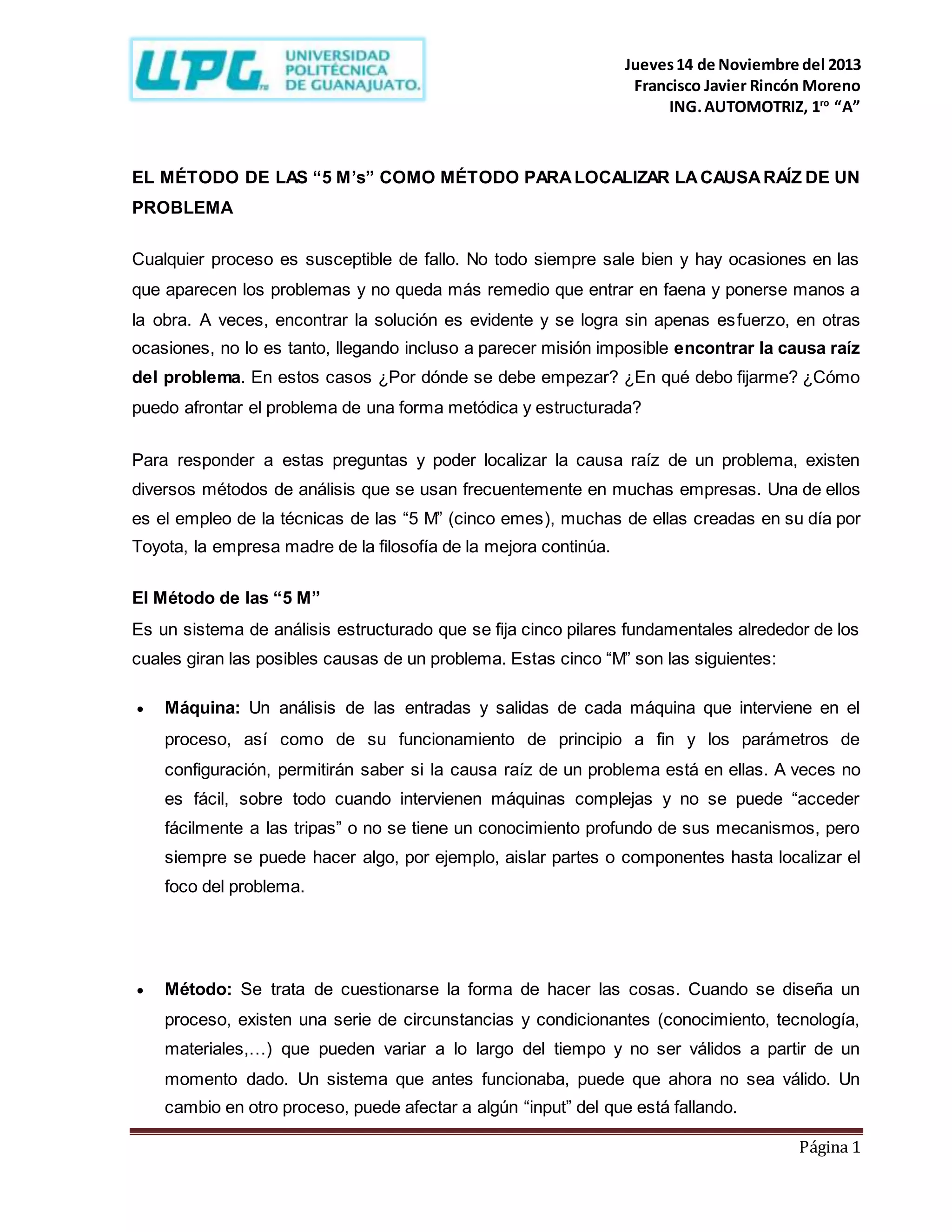 Metodo de las 5 m's | DOCX