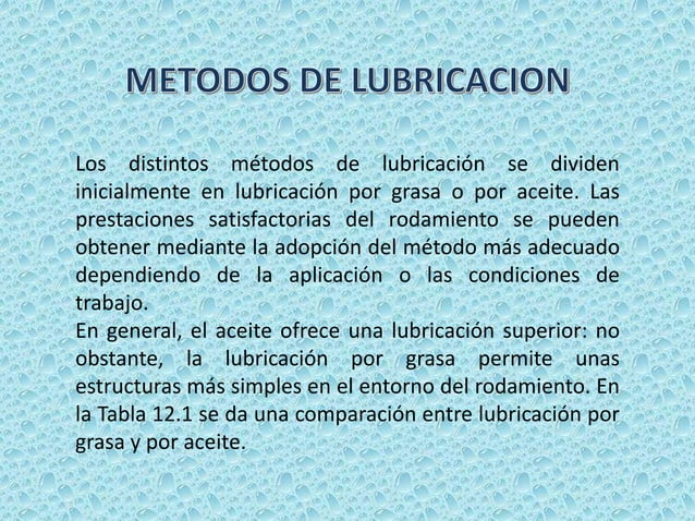 Lubricacion, Tipos y Metodos | PPT