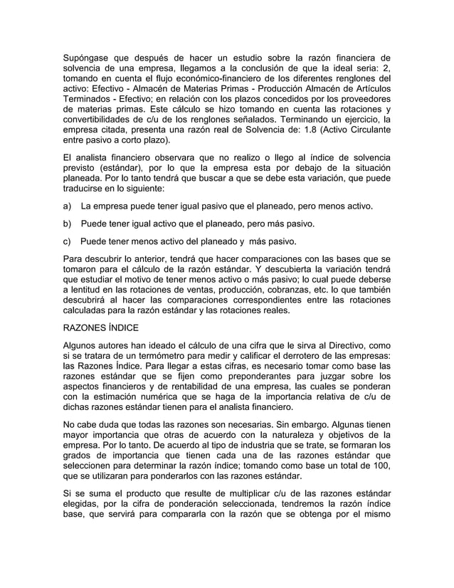 Metodo De Razones Estándar Pdf