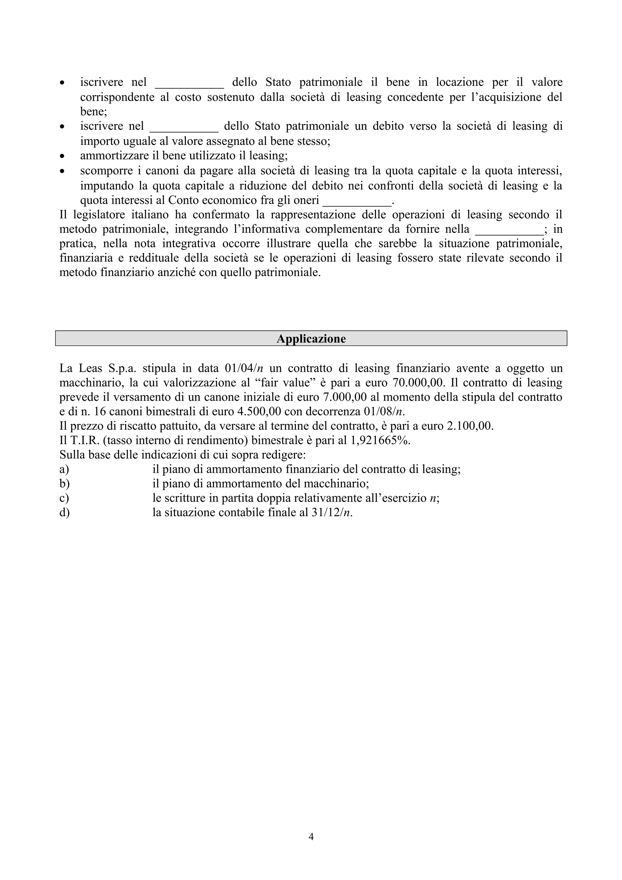 Metodo finanziario contratti leasing word 2402 | DOC | Home Financing ...