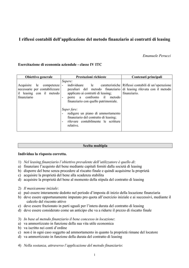 Metodo finanziario contratti leasing word 2402 | DOC | Home Financing ...