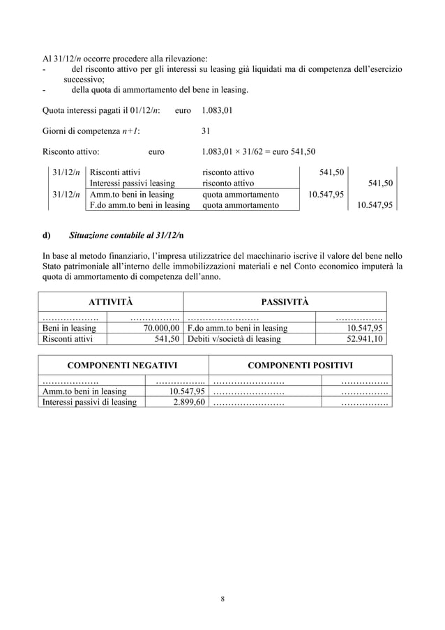 Metodo finanziario contratti leasing word 2402 | DOC | Home Financing ...