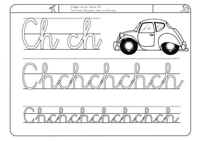 Letra ch para colorear - Imagui