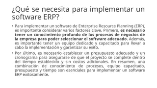 Metodología para la implementacion de ERP.pptx | Computer Software and ...