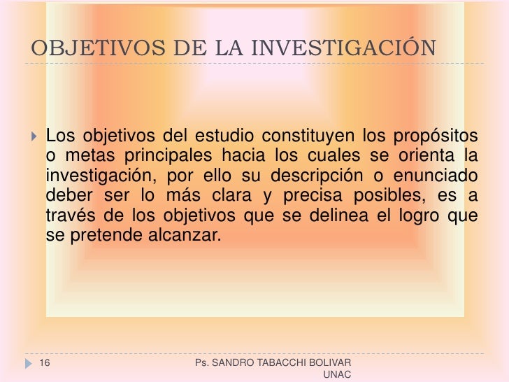 Caracteristicas De Los Objetivos De Investigacion - abstractor Caracteristicas De Los Objetivos De Investigacion - abstractor