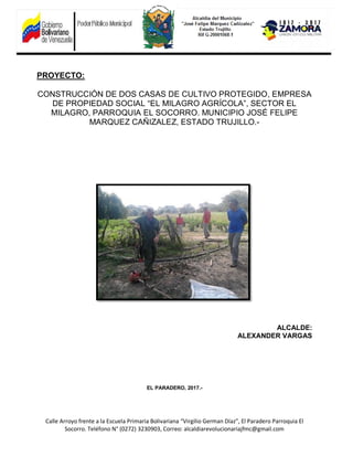 Metodologia proyecto construcción de dos casas de cultivo protegido ...