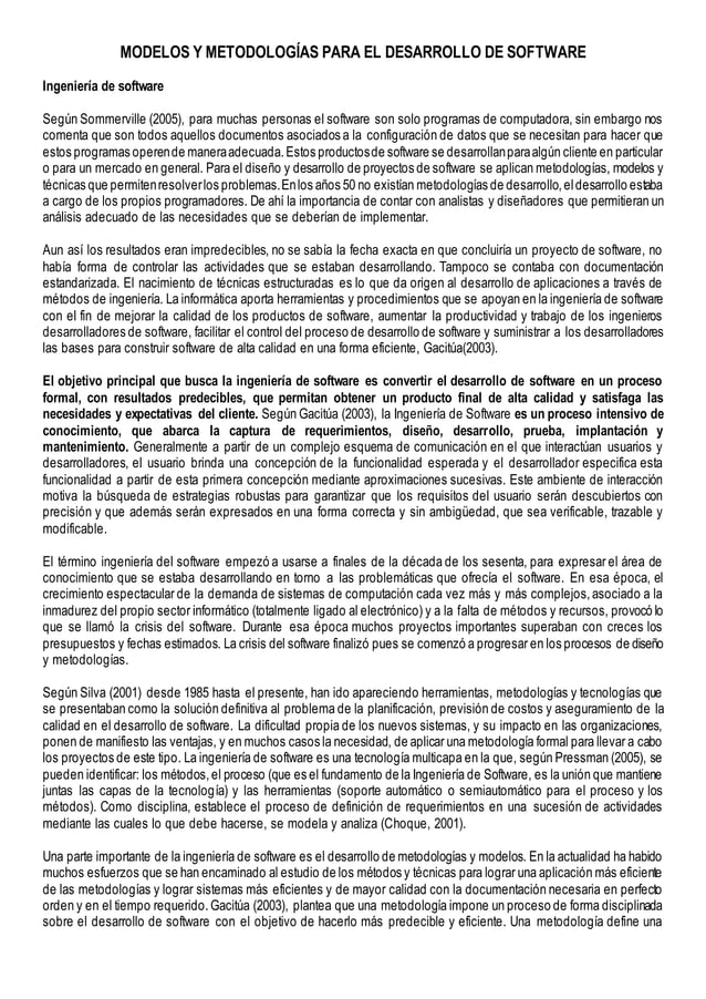 Metodologiasde desarrollo de software | PDF