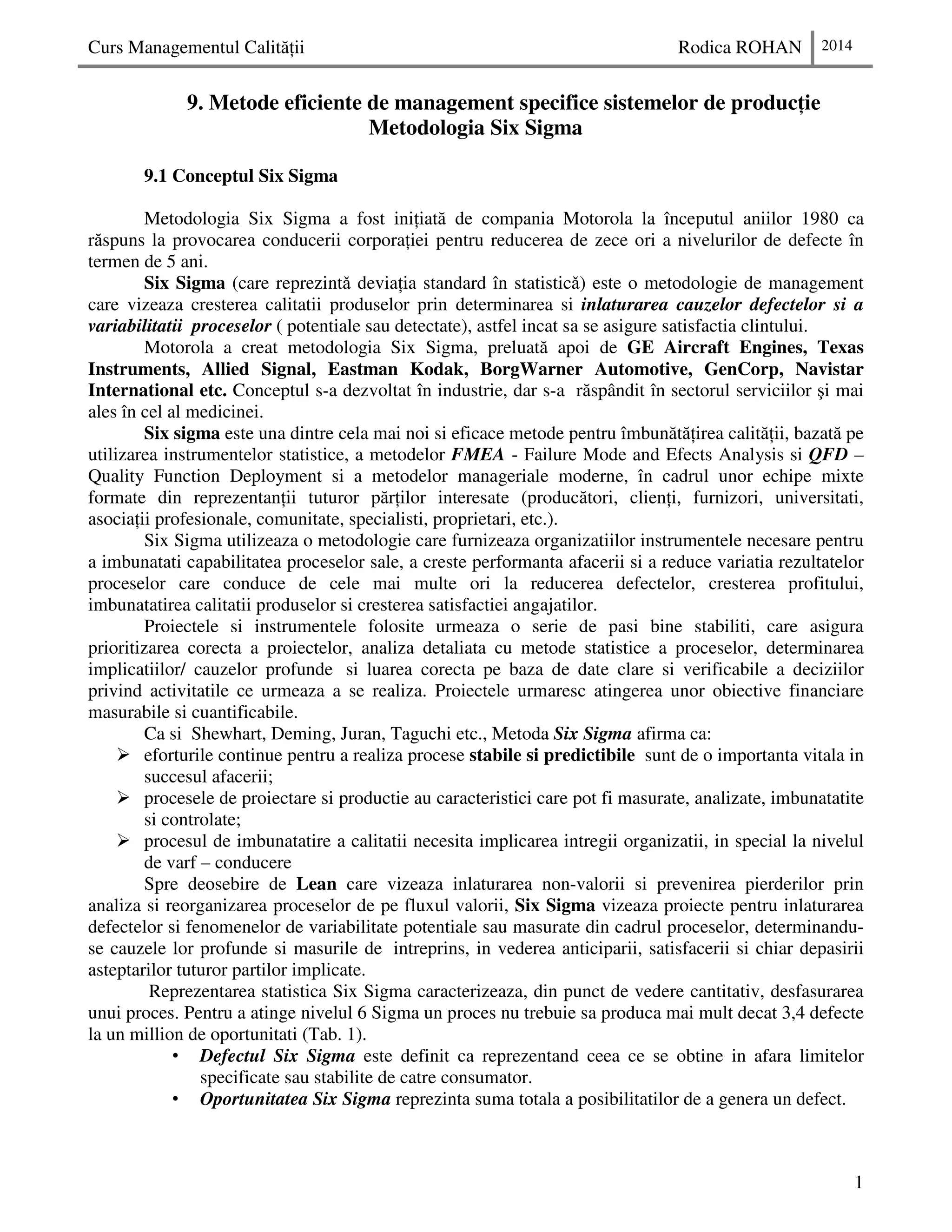 Metodologia six sigma | PDF