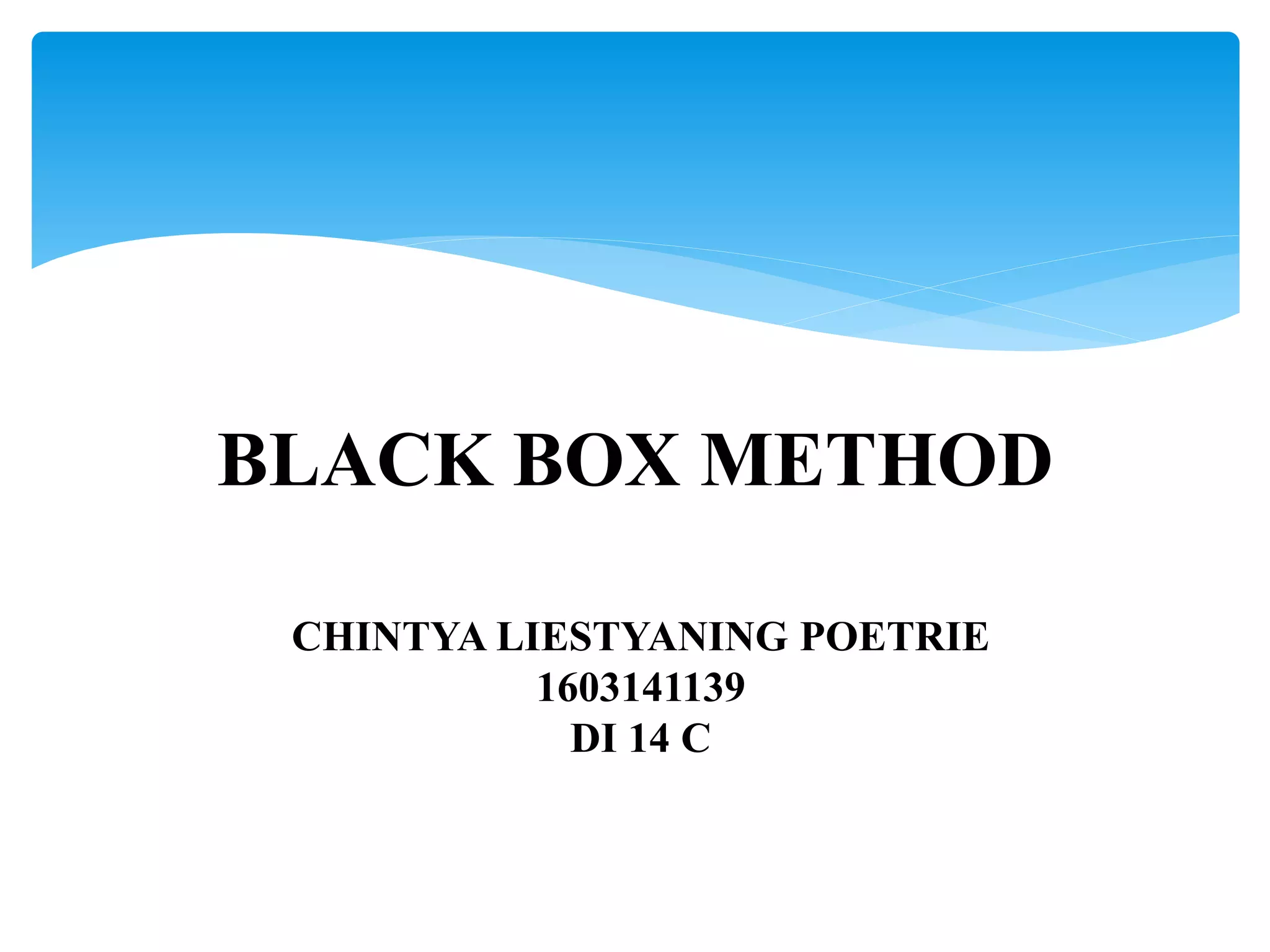 Metodologi desain black box chintya | PPTX