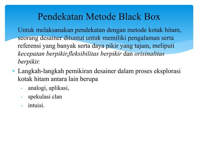 Metodologi desain black box chintya | PPTX