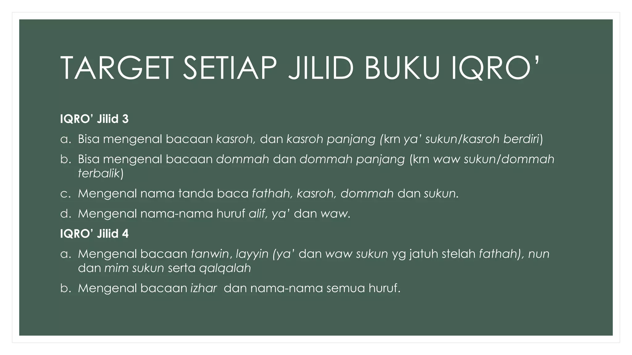 Metodologi iqra | PDF
