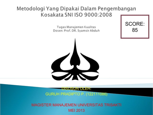 Metodologi pengembangan kosakata iso 9000 | PPT
