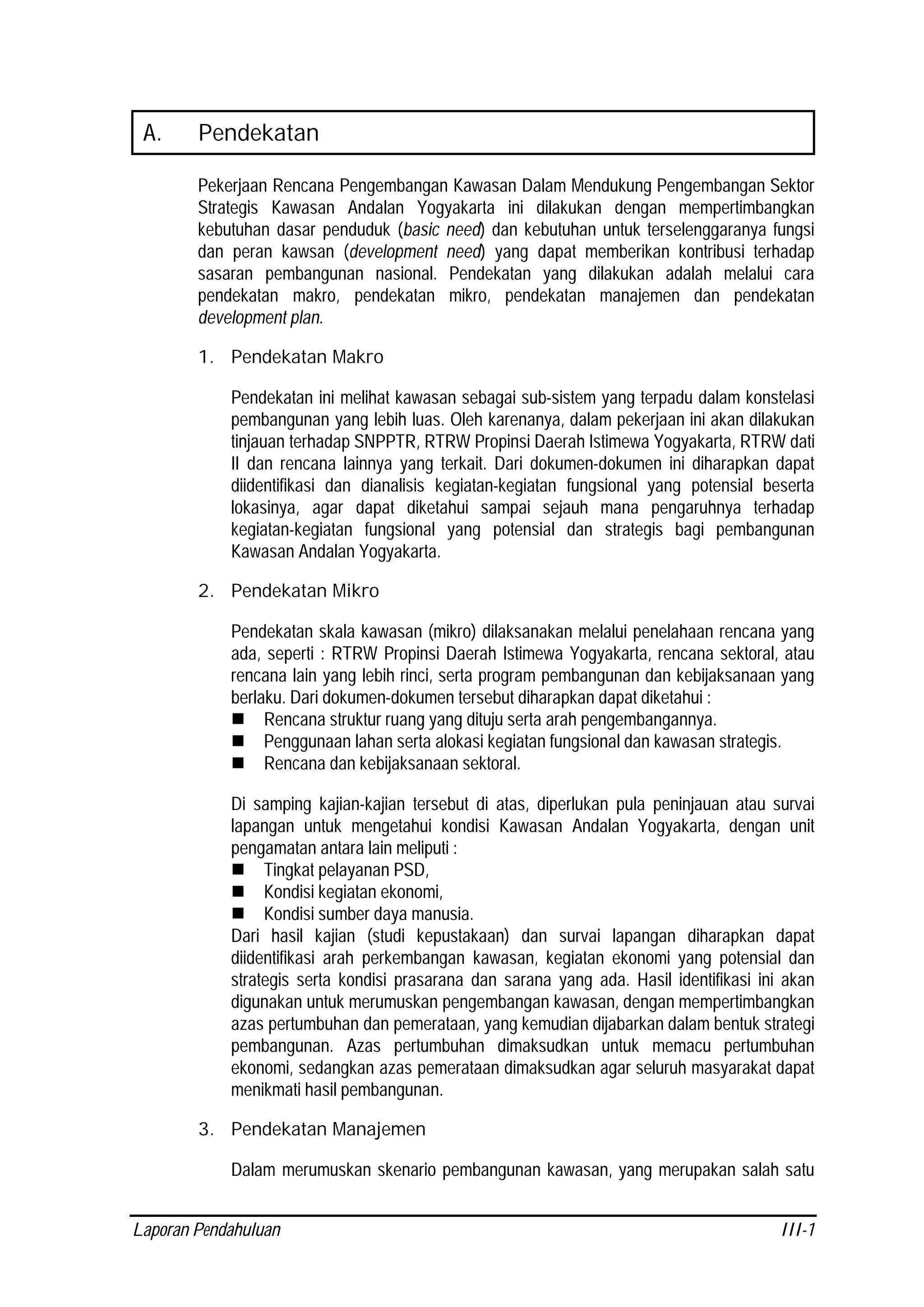 Metodologi Penyusunan Rencana Pengembangan Kawasan Dalam Mendukung Pengembangan Sektor Strategis ...