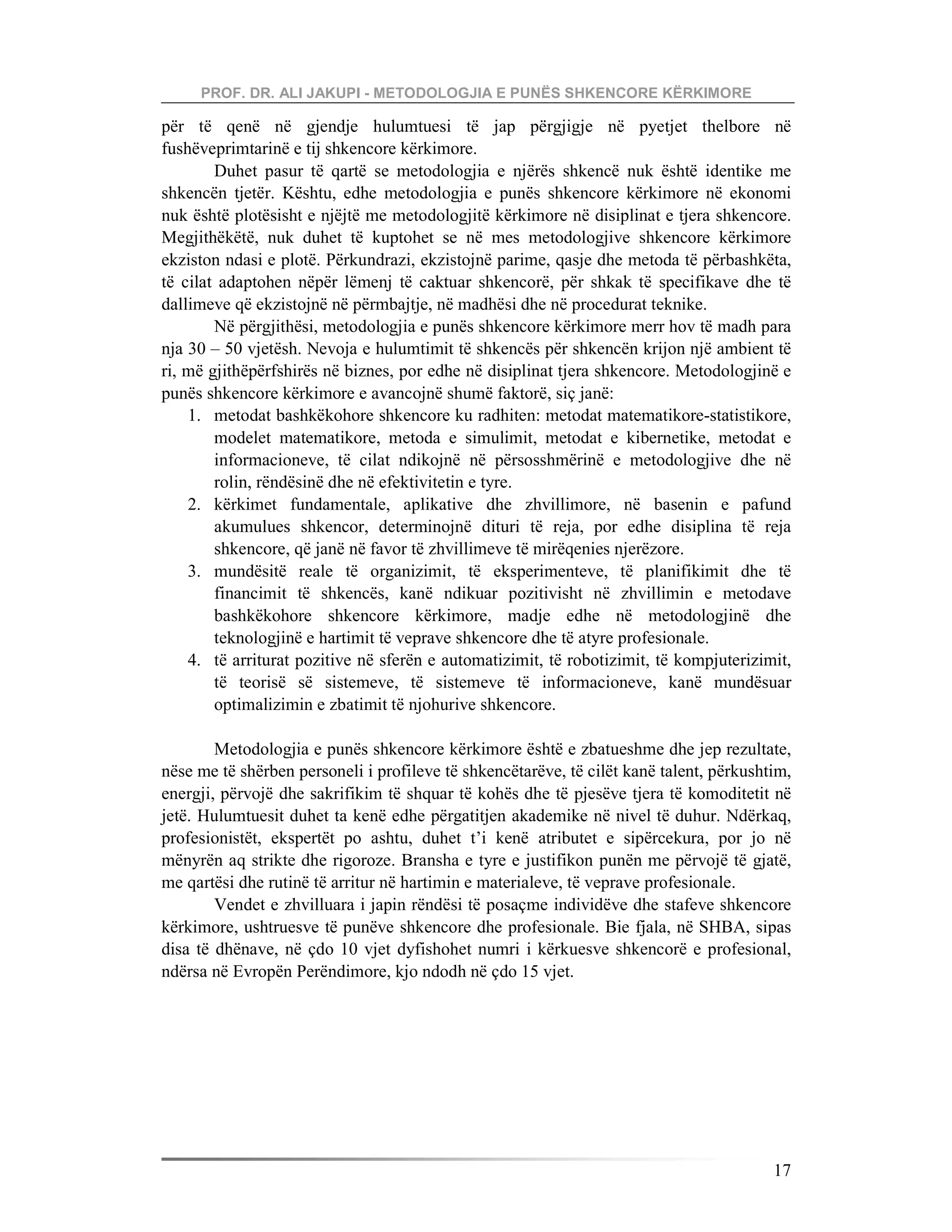 Metodologjia kerkimore shkencore, prof. dr. Ali Jakupi | PDF