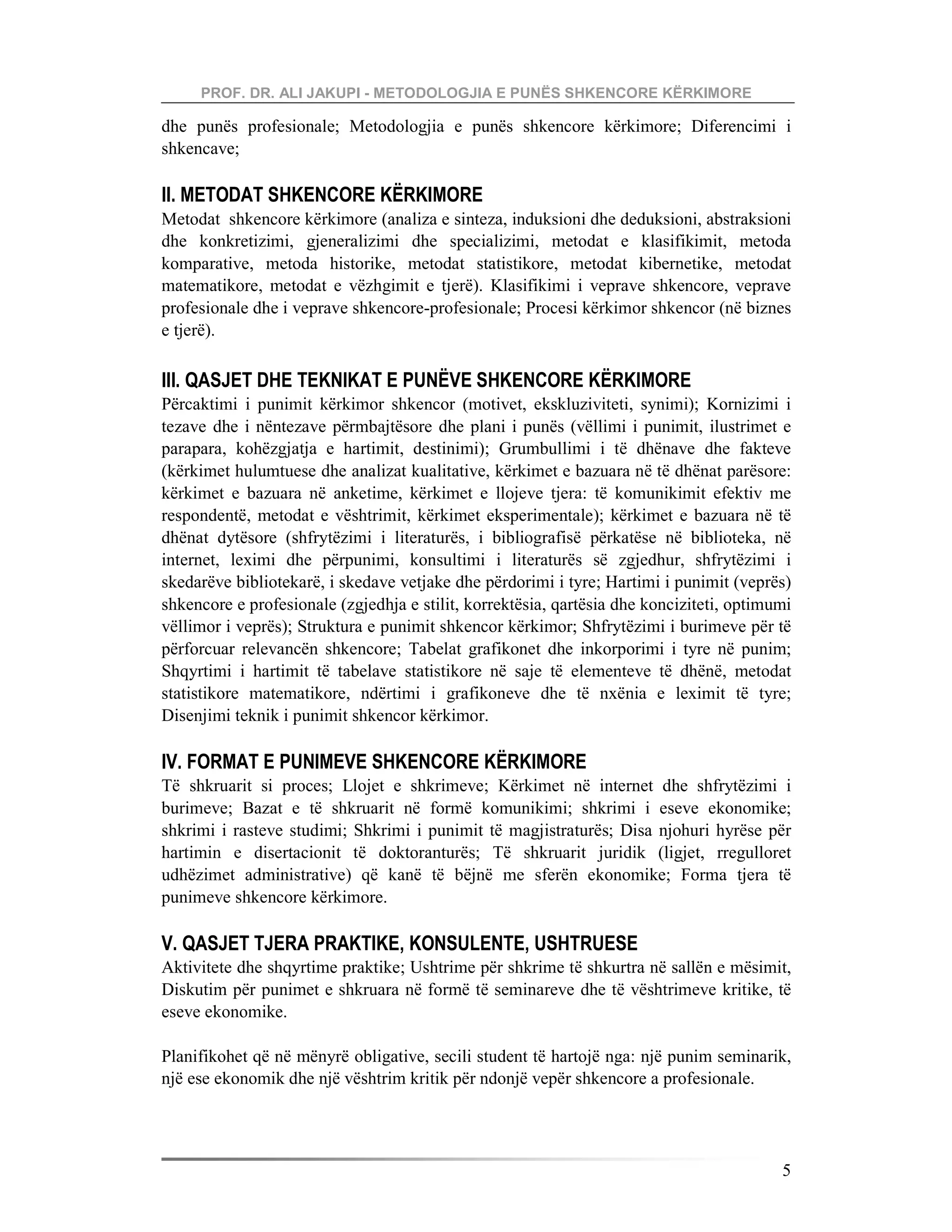 Metodologjia kerkimore shkencore, prof. dr. Ali Jakupi | PDF