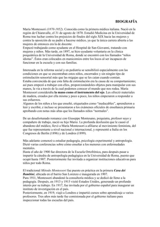 METODO_MONTESSORI.pdf que es y sus caracteristicas | PDF