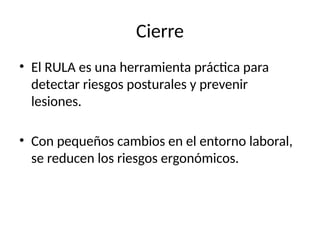 Metodo RULA Ejemplos_Practicos para estudiantes | PPTX