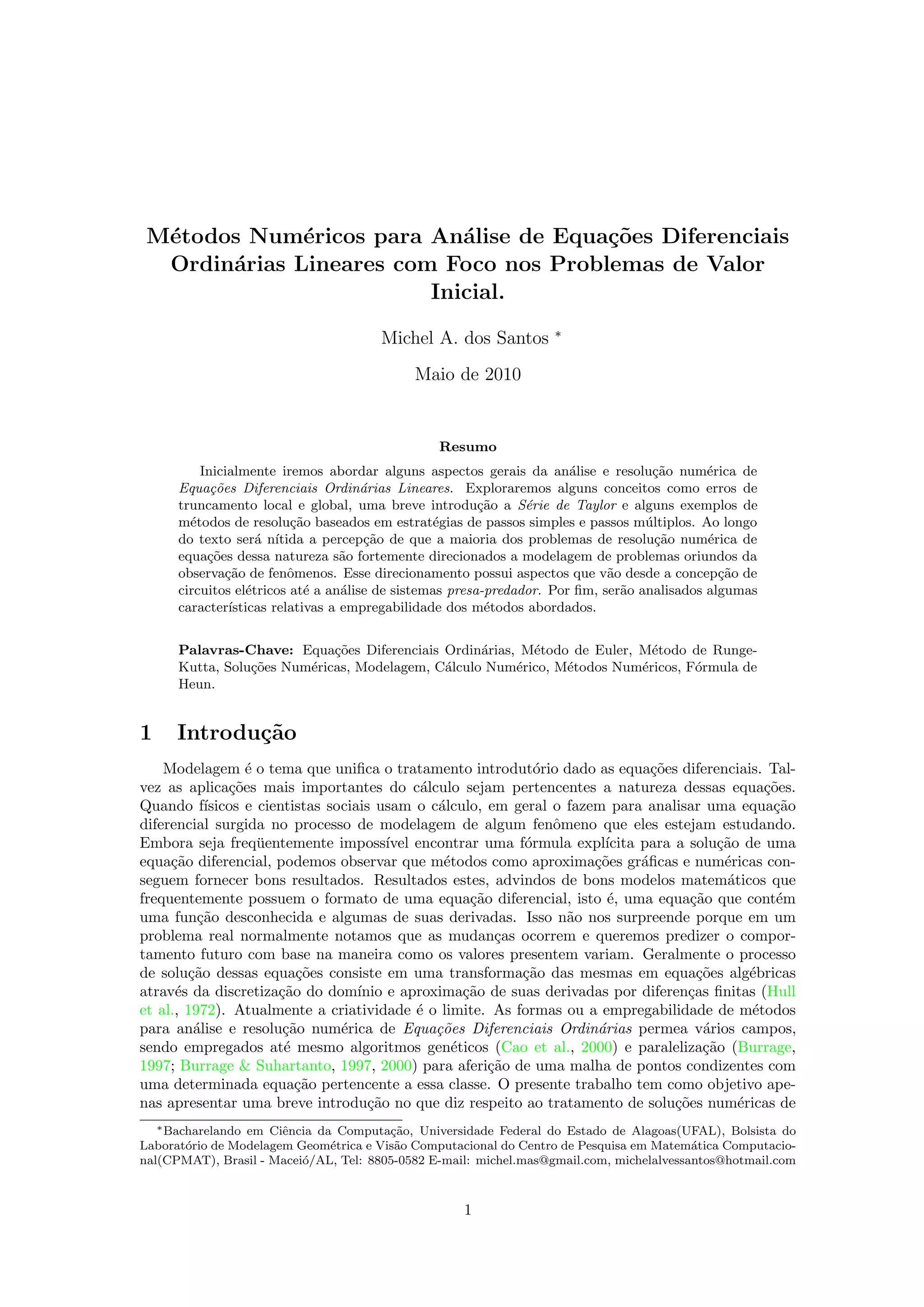 Numerical Methods for Solving Linear Ordinary Differential Equations | PDF