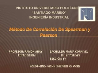Metodos de correlacion de spearman y pearson | PPT