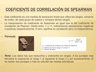 Metodos de correlacion de spearman y pearson | PPT