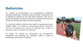Metodos de entrenamiento y los test. | PDF