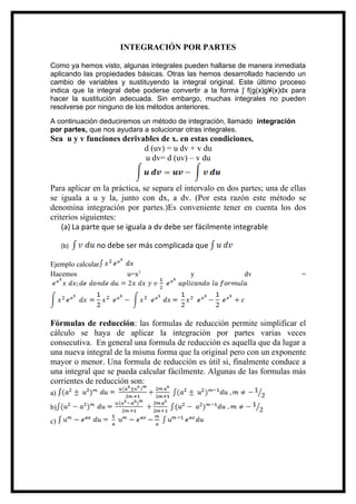 Metodo de integración POR PARTES. | DOC