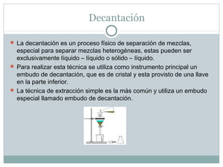 Metodos de separacion de mezclas | PPT