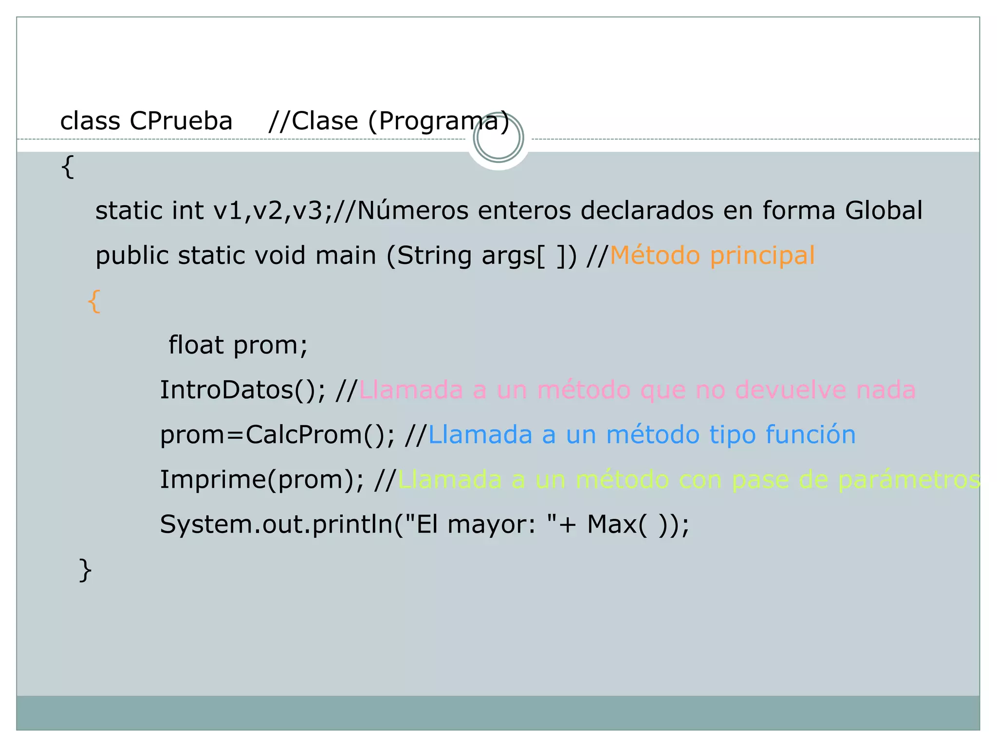 Metodos en java | PPTX