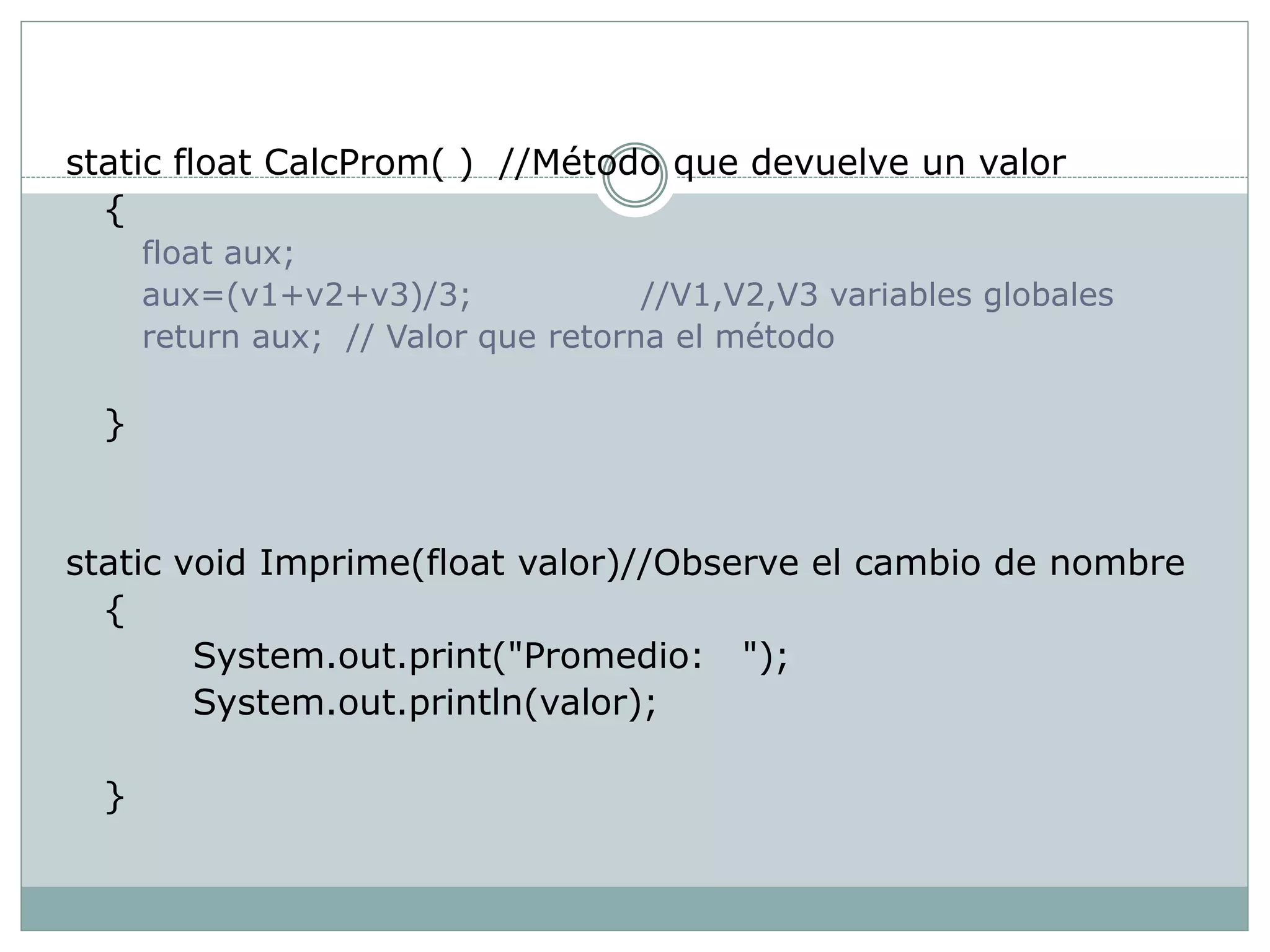 Metodos en java | PPTX