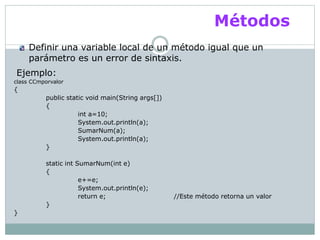 Metodos en java | PPT
