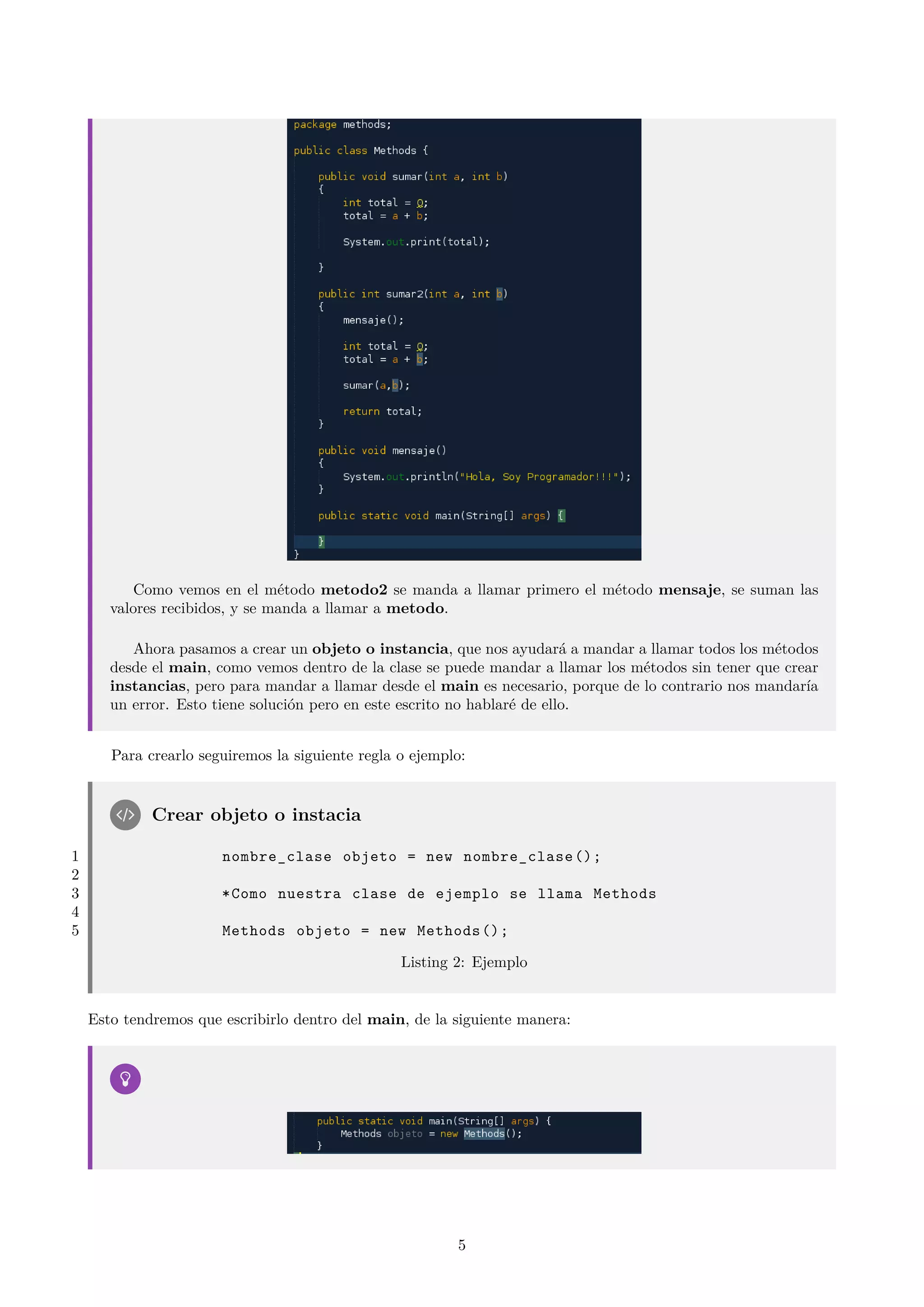 Métodos en Java-Con ejemplos | PDF