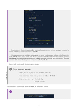 Métodos en Java-Con ejemplos | PDF