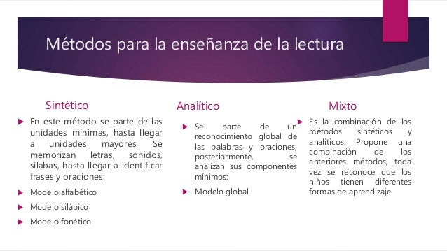 Métodos para la enseñanza de la lectura inicial