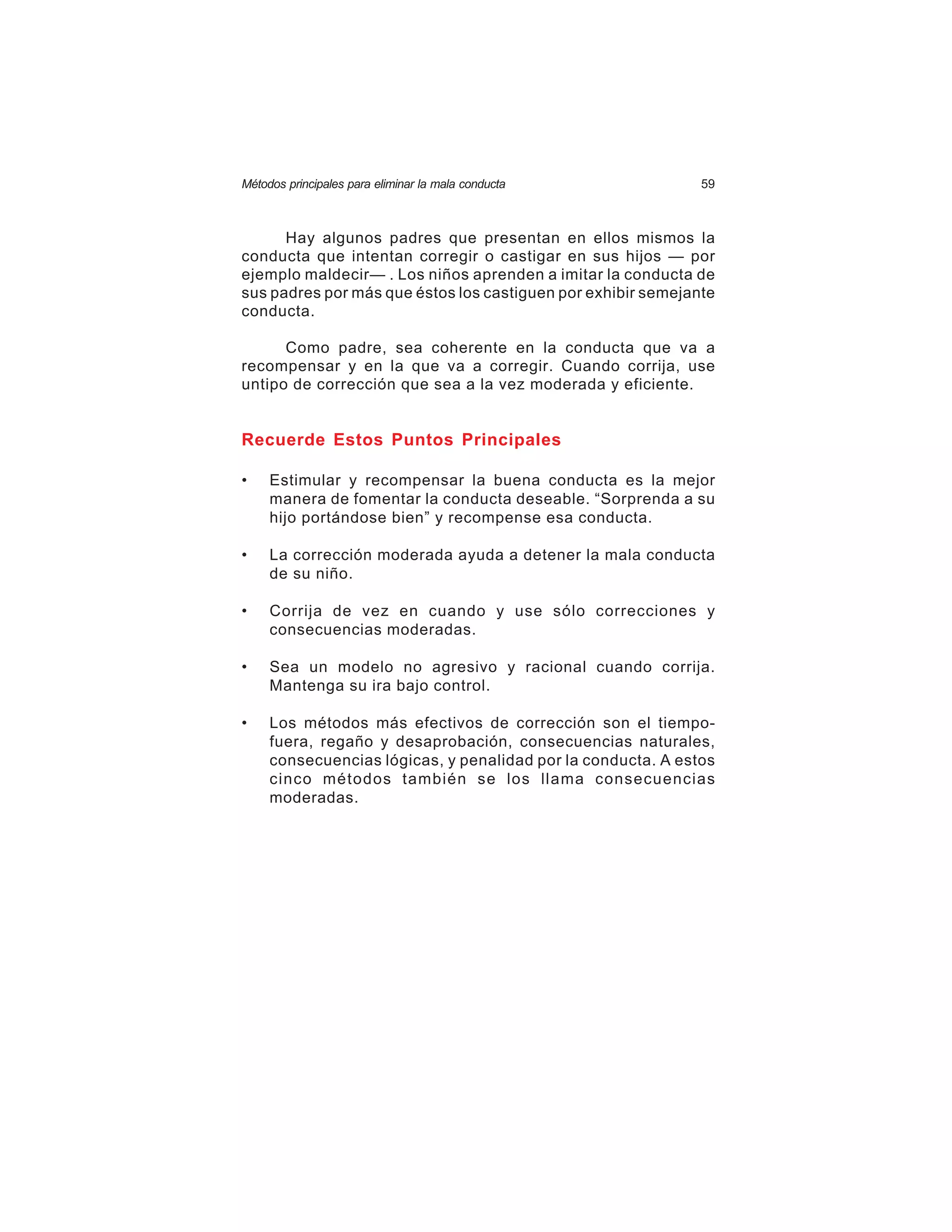 Metodos principales para eliminar la mala conducta | PDF