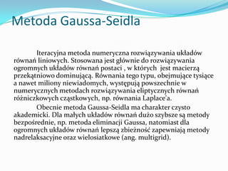 Metody iteracyjne | PPTX | Physics | Science
