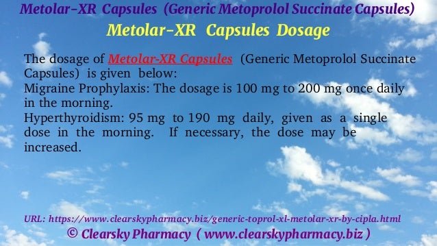 Metolar-XR Capsules (Generic Metoprolol Succinate Capsules) | PDF