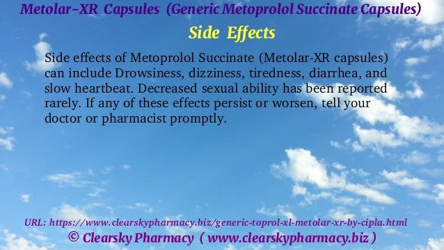 Metolar-XR Capsules (Generic Metoprolol Succinate Capsules) | PDF