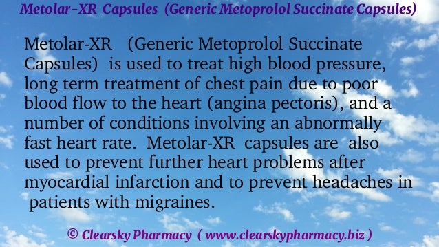 Metolar-XR Capsules (Generic Metoprolol Succinate Capsules) | PDF