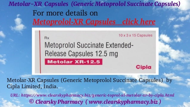 Metolar-XR Capsules (Generic Metoprolol Succinate Capsules) | PDF