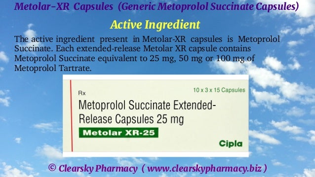 Metolar-XR Capsules (Generic Metoprolol Succinate Capsules) | PDF