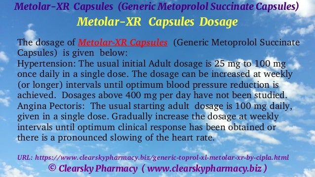 Metolar-XR Capsules (Generic Metoprolol Succinate Capsules) | PDF