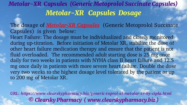 Metolar-XR Capsules (Generic Metoprolol Succinate Capsules) | PDF
