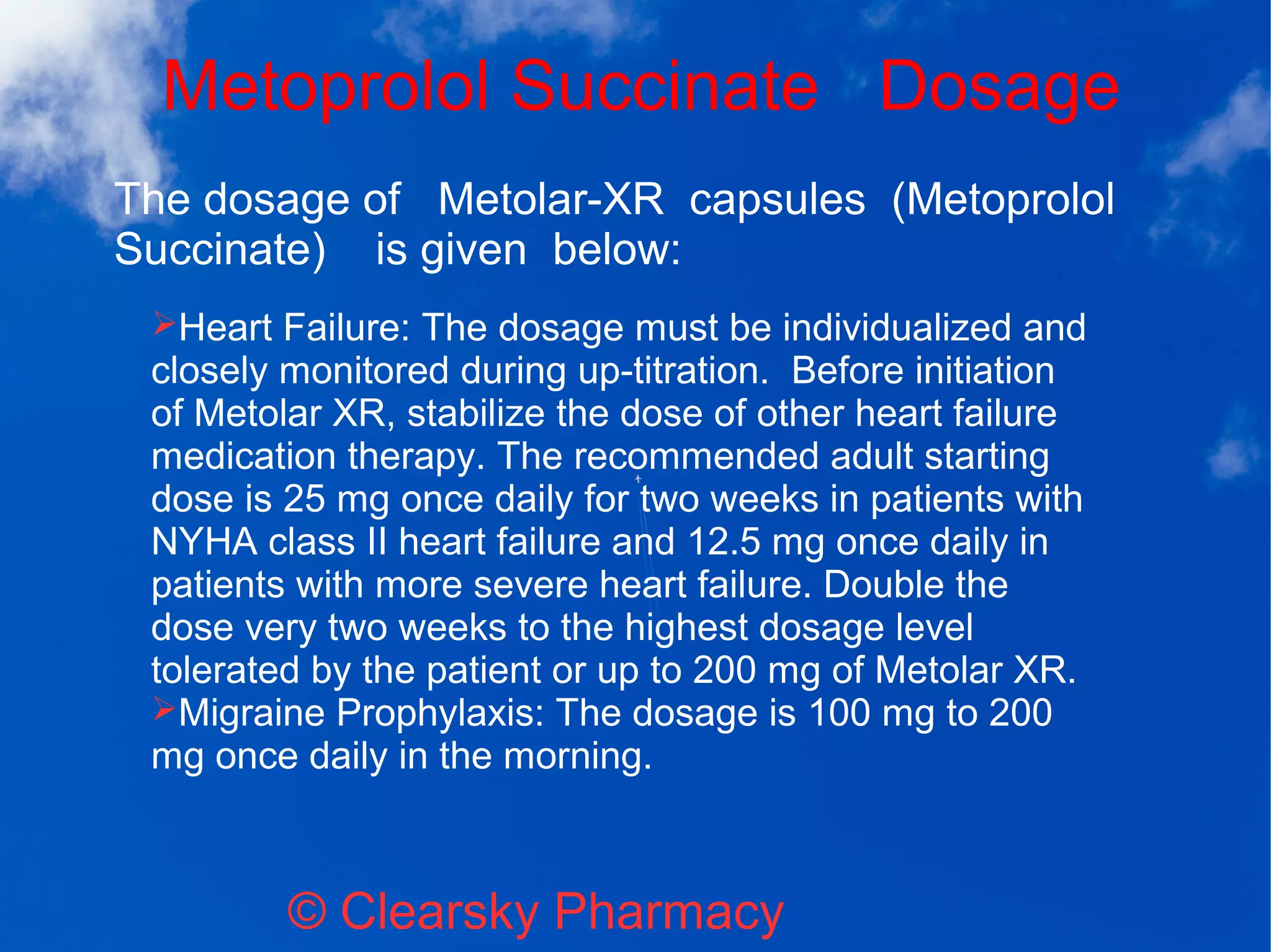 Metolar-XR (Metoprolol Capsules) | ODP